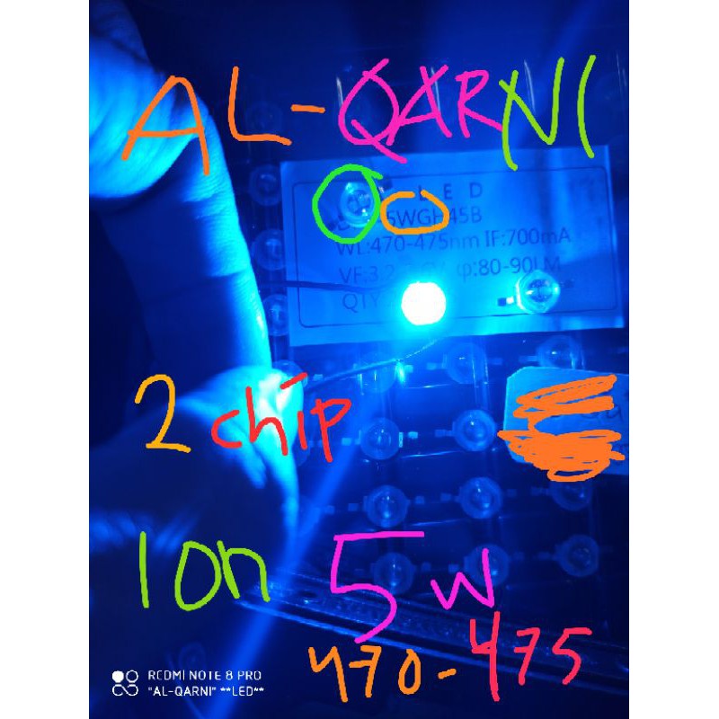 Jual Led hpl 5 watt ion blue475nM, hijau,MERAH,COLDWHITE 10.000-15 ...