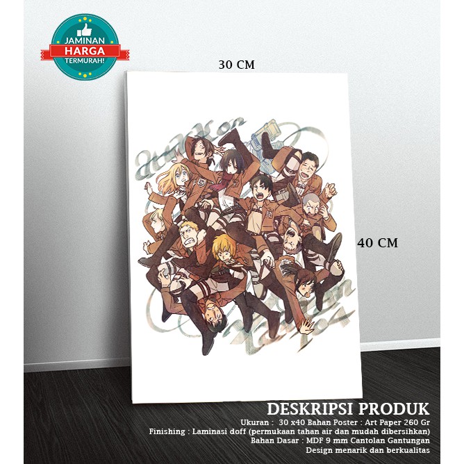 Jual Poster Dinding Anime AOT/Hiasan Dinding Rumah Anime Attack on ...