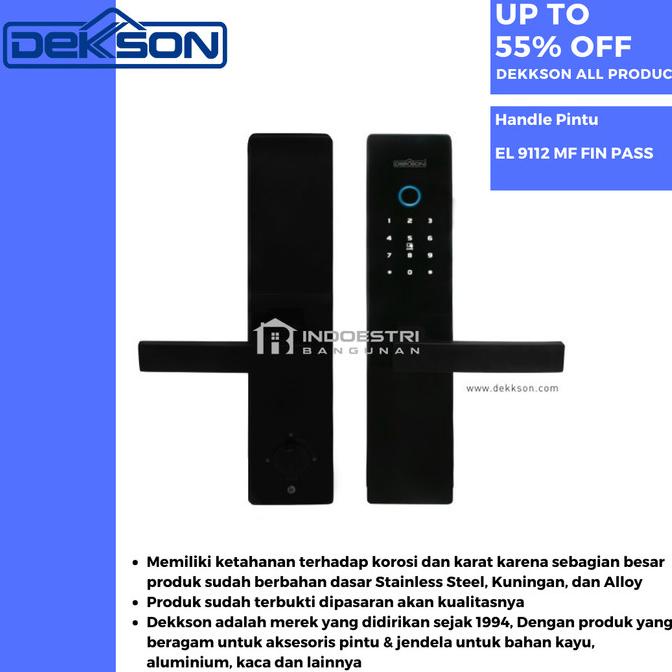 Jual Smart Digital Lock Dekkson El 9112 Mf Fin Pass / Kunci Pintu ...