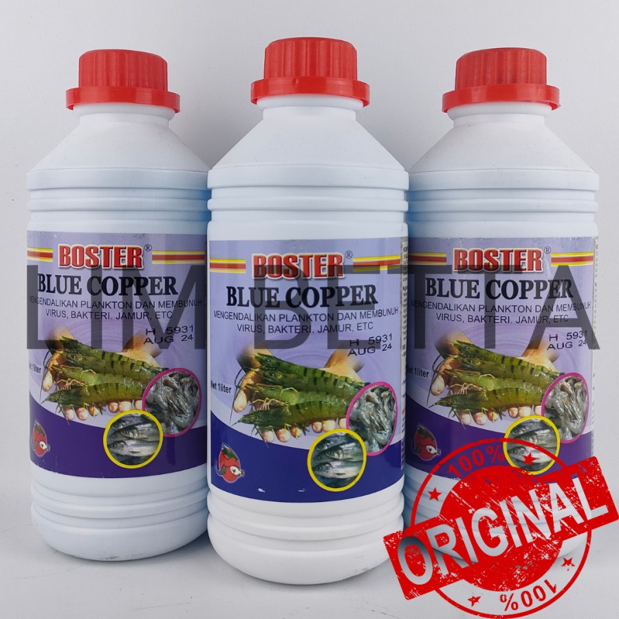 Jual BOSTER BLUE COPPER 1 LITER / ANTISEPTIK CUPRI IKAN DAN UDANG ...