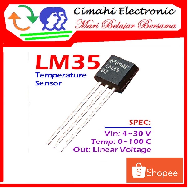Jual Lm35 Temperature Sensor Lm 35 Dz Pengukur Suhu Temperatur To92