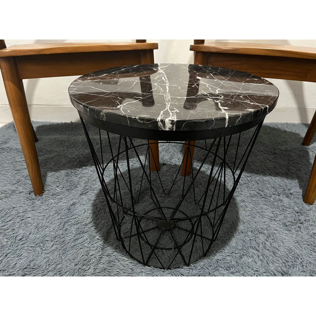 Jual Meja Marmer Bulat | Coffee Table | Nero Marquina Marble | Shopee ...