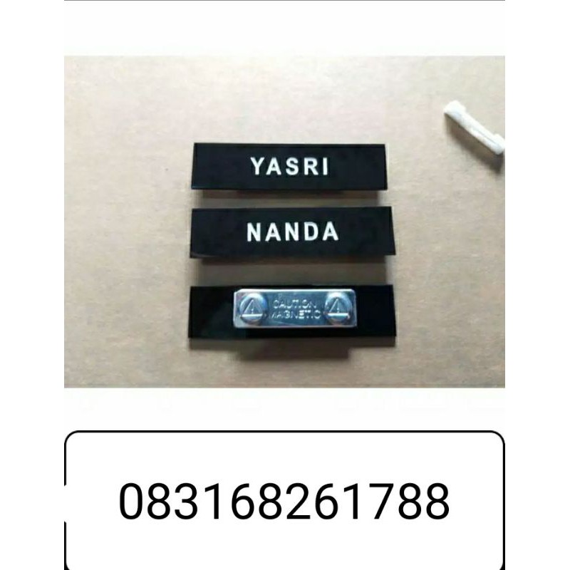 Jual nama dada /name tag papan nama Hitam dof dan coating | Shopee ...