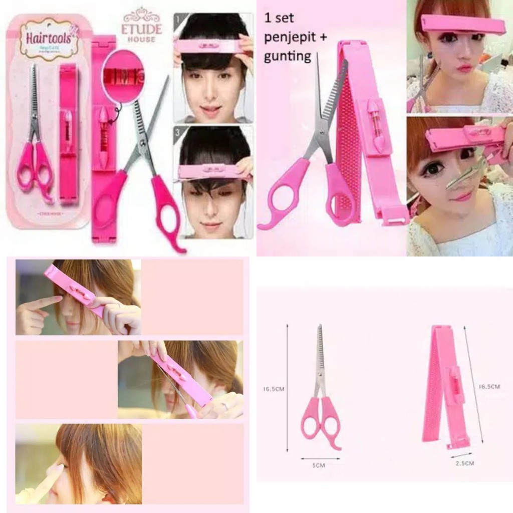 Jual Alat Pemotong Rambut Gunting Potong Poni Bang Cut Kit 1Set Kemasan ...