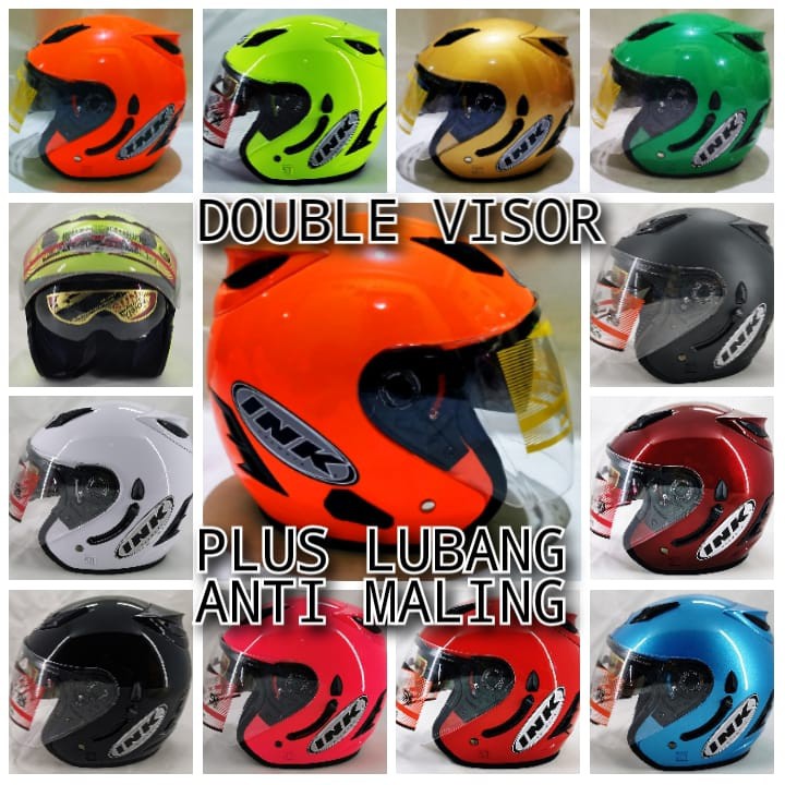 Jual helm ink centro double visor basic arl prpia wanita anti maling ...