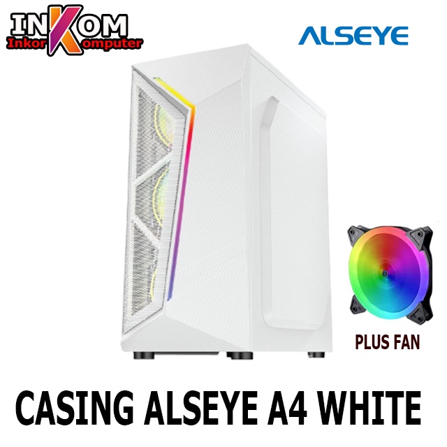 Jual Alseye PC Casing Gaming Case A4 PUTIH Plus Fan | Shopee Indonesia