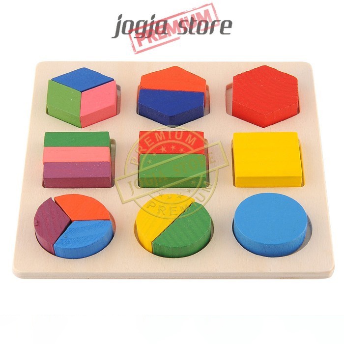 Jual Mainan Edukasi Anak Game Balok Puzzle 3D Geometry Puzle Kayu ...