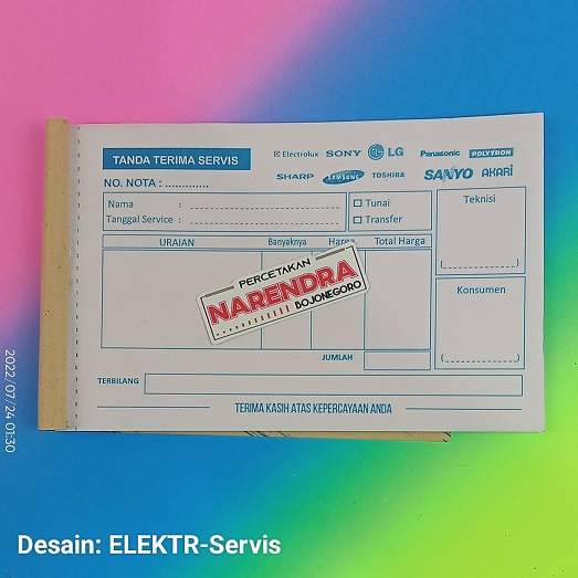 Jual Nota Kontan Toko Listrik & Servis Elektronik isi 50 2 Rangkap ...