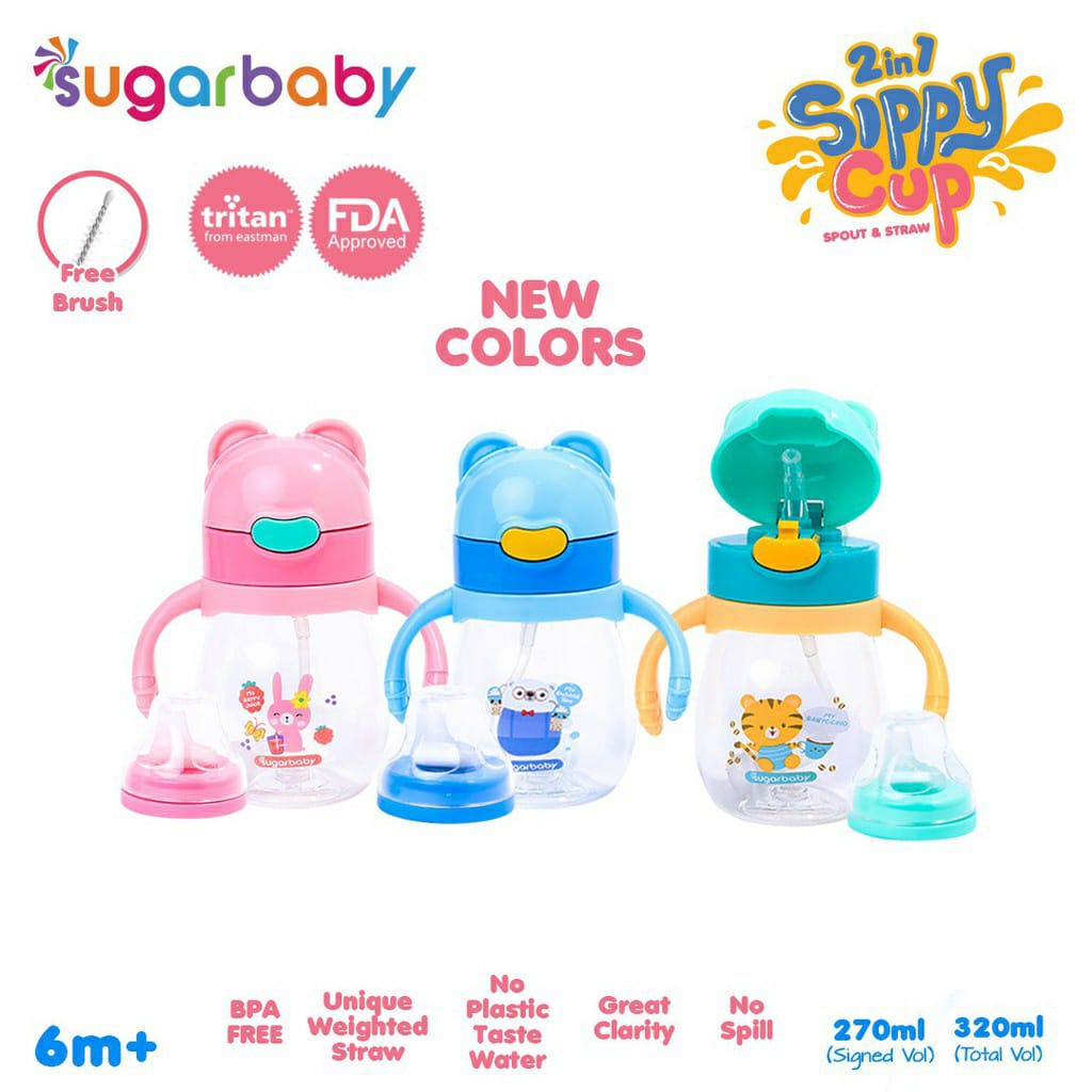 Jual Sugar Baby 2in1 Sippy Cup 270ml - Botol minum (TSC21270) | Shopee ...