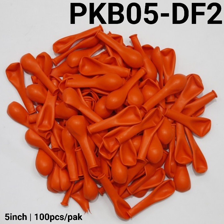Jual PKB05-DF2 Balon latex 5 inch 1 pak 100 doff tebal orange tangerine ...