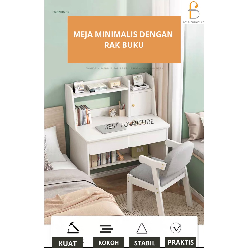 Jual Best Meja Komputer Meja Laptop Meja Belajar Rak Buku Minimalis ...
