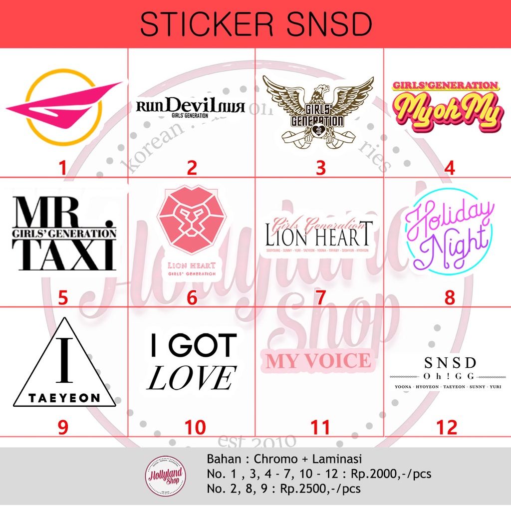 Jual Sticker SNSD Girls' Generation Oh!GG Logo (5pcs Sticker ...