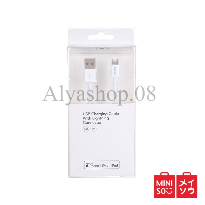 Jual Miniso Official USB Charging Cable With Lightning Connector(2M ...