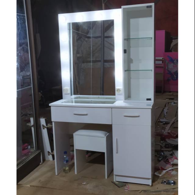 Jual MEJA RIAS HPL PUTIH 6 LACI 10 LAMPU | Shopee Indonesia