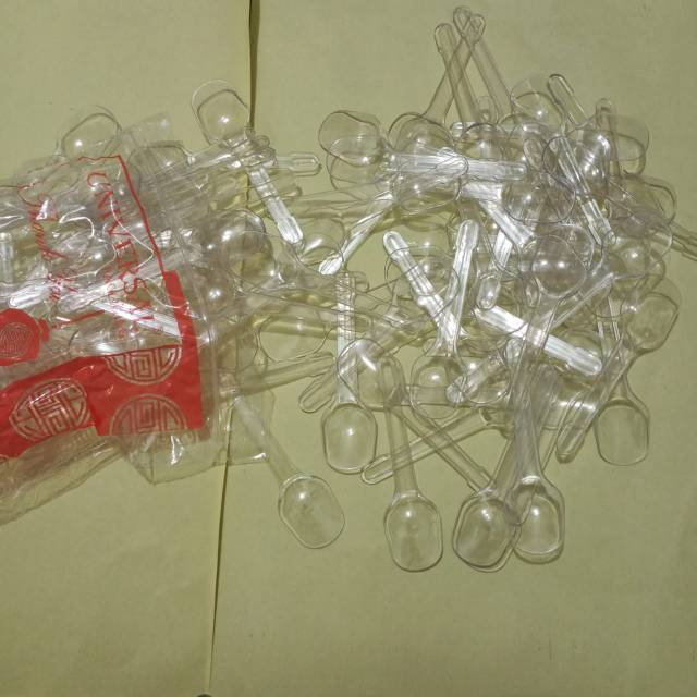 Jual Sendok Sekop Plastik Bening Kecil Mini Pudding puding Jelly Agar ...