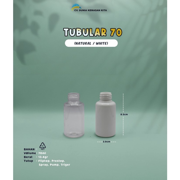 Jual Botol Tubular 70 ml - 1 Pcs - Botol Toner - Botol Parfum - Bening ...