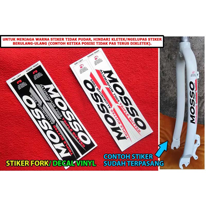 Jual Stiker Decal Fork Rigid MOSSO Triple Butted | Shopee Indonesia
