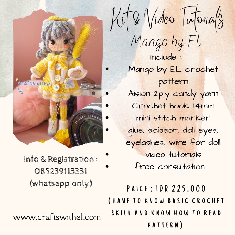 Jual MANGO BY EL AMIGURUMI KIT WITH VIDEO TUTORIALS | Shopee Indonesia