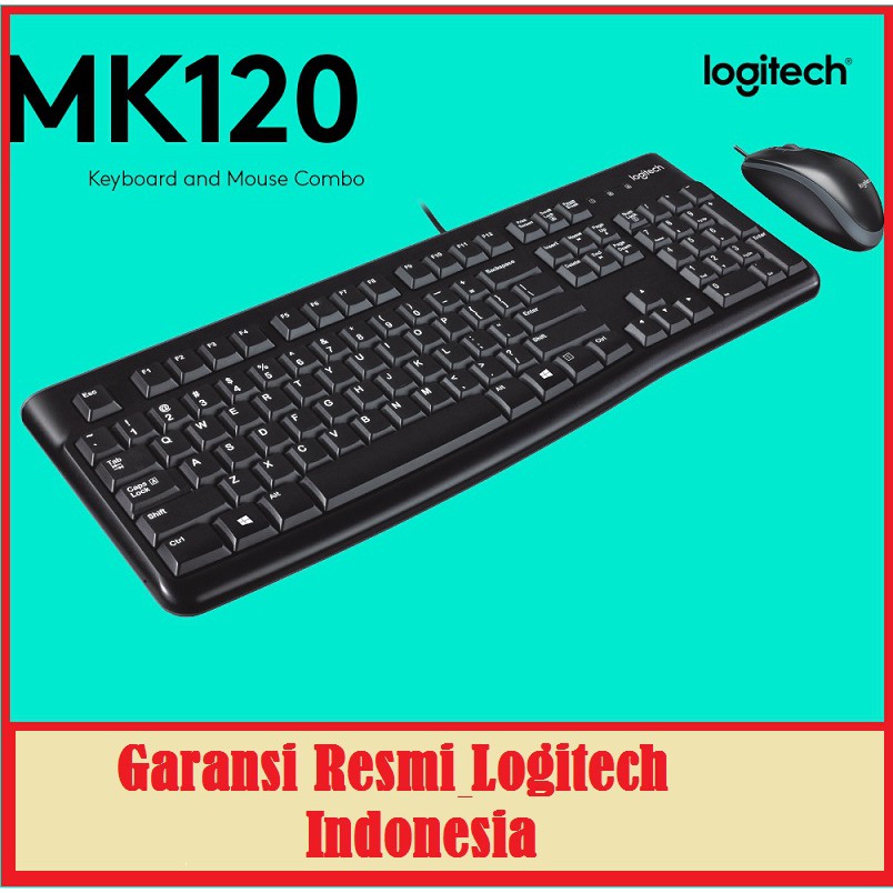 Jual Keyboard Mouse Logitech MK120 Combo Original Garansi Resmi | Shopee Indonesia
