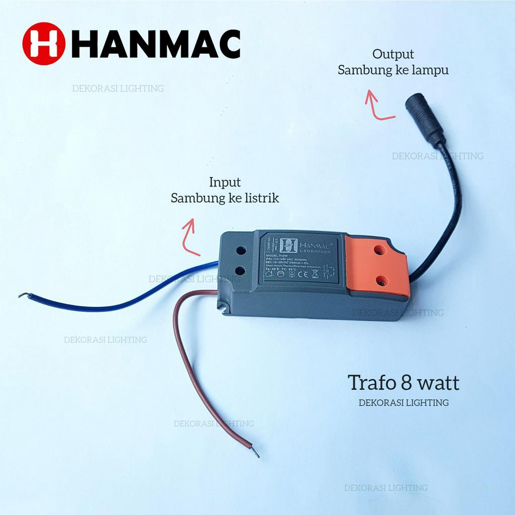 Jual Trafo led driver power 8watt panel 18-28VDC 280mA Hanmac dekor ...