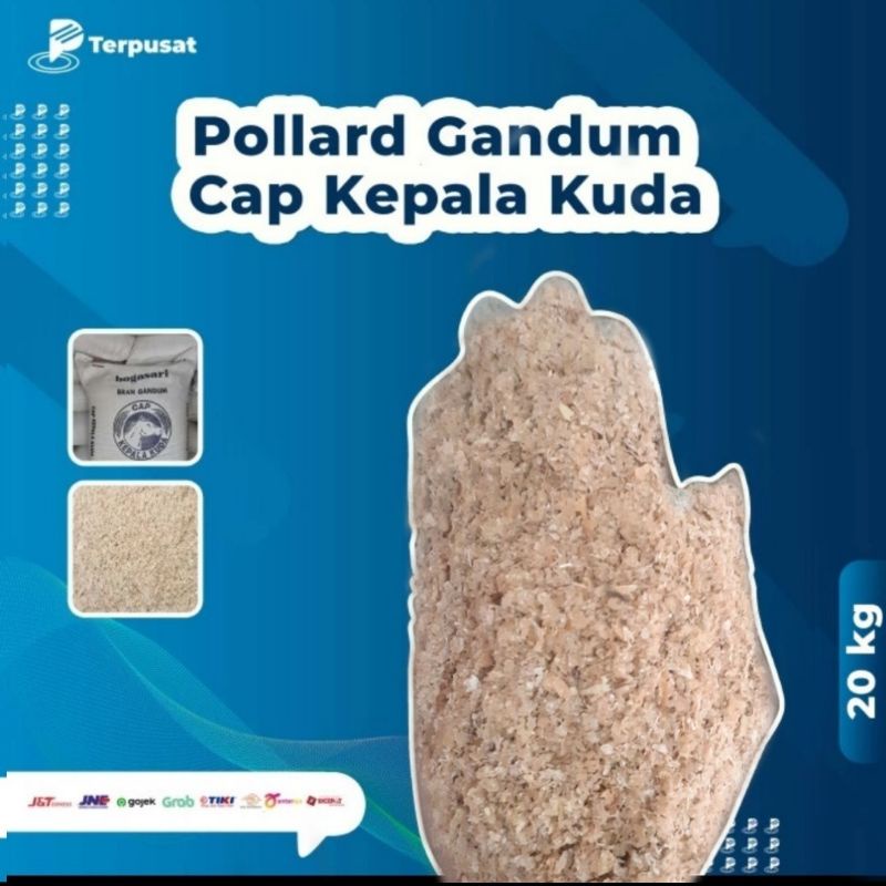 Jual Per 20 kg Brand Pollard Gandum Cap Kepala kuda Makanan Ternak ...