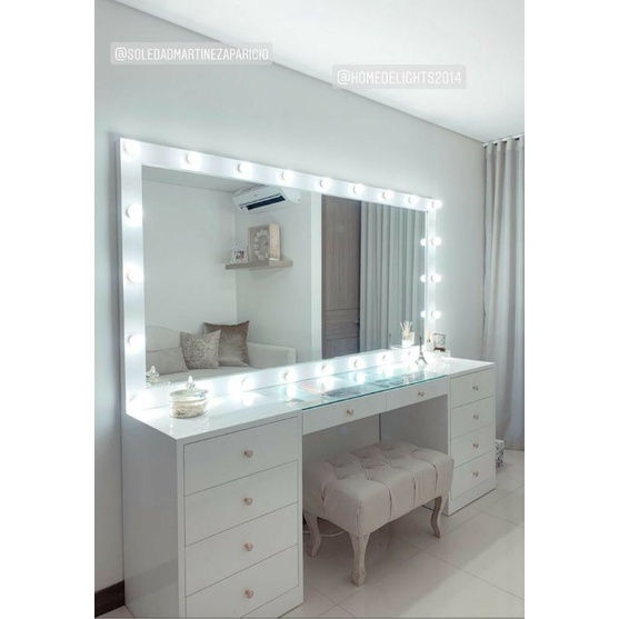 Jual Meja rias vanity mirror frameless/meja rias led /meja rias artis ...