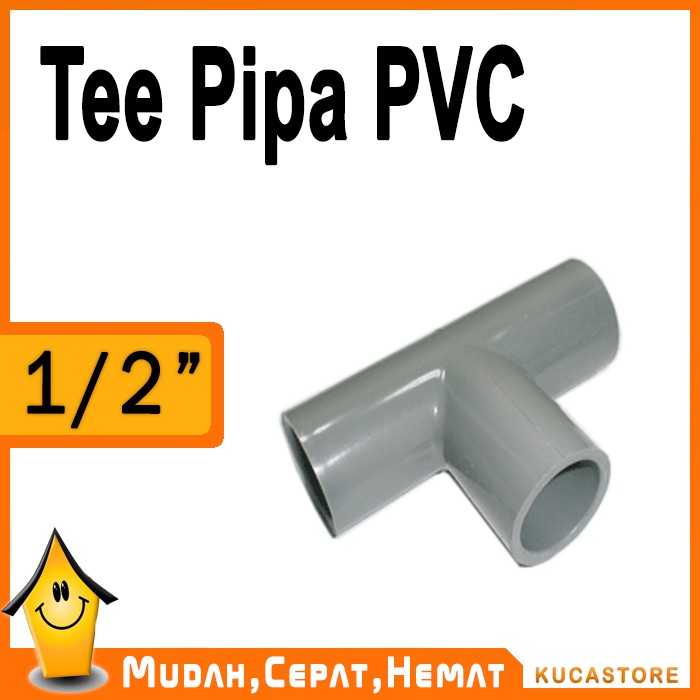 Jual Tee Fitting Sambungan Pipa PVC 1/2 Inch Rucika | Shopee Indonesia