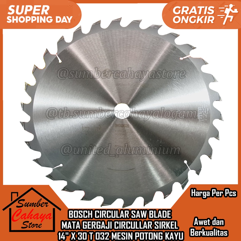 Jual BOSCH MATA GERGAJI KAYU 14 INCH 30T ECO CIRCULAR SAW BLADE Potong ...