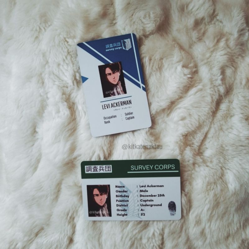 Jual Id card anime | id card attack on titan | id card aot | Shopee ...