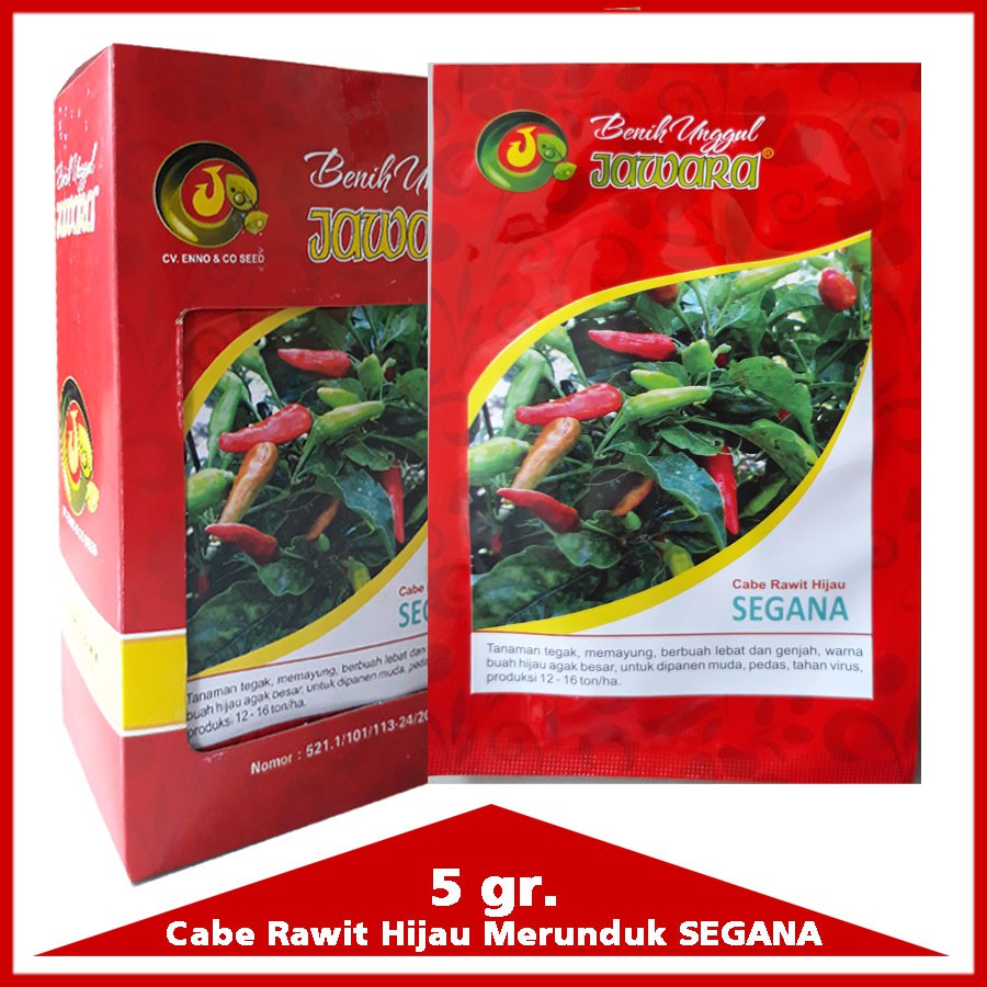 Jual Benih cabe rawit Segana 5gr (±1200 biji) -bibit cabe rawit hijau ...