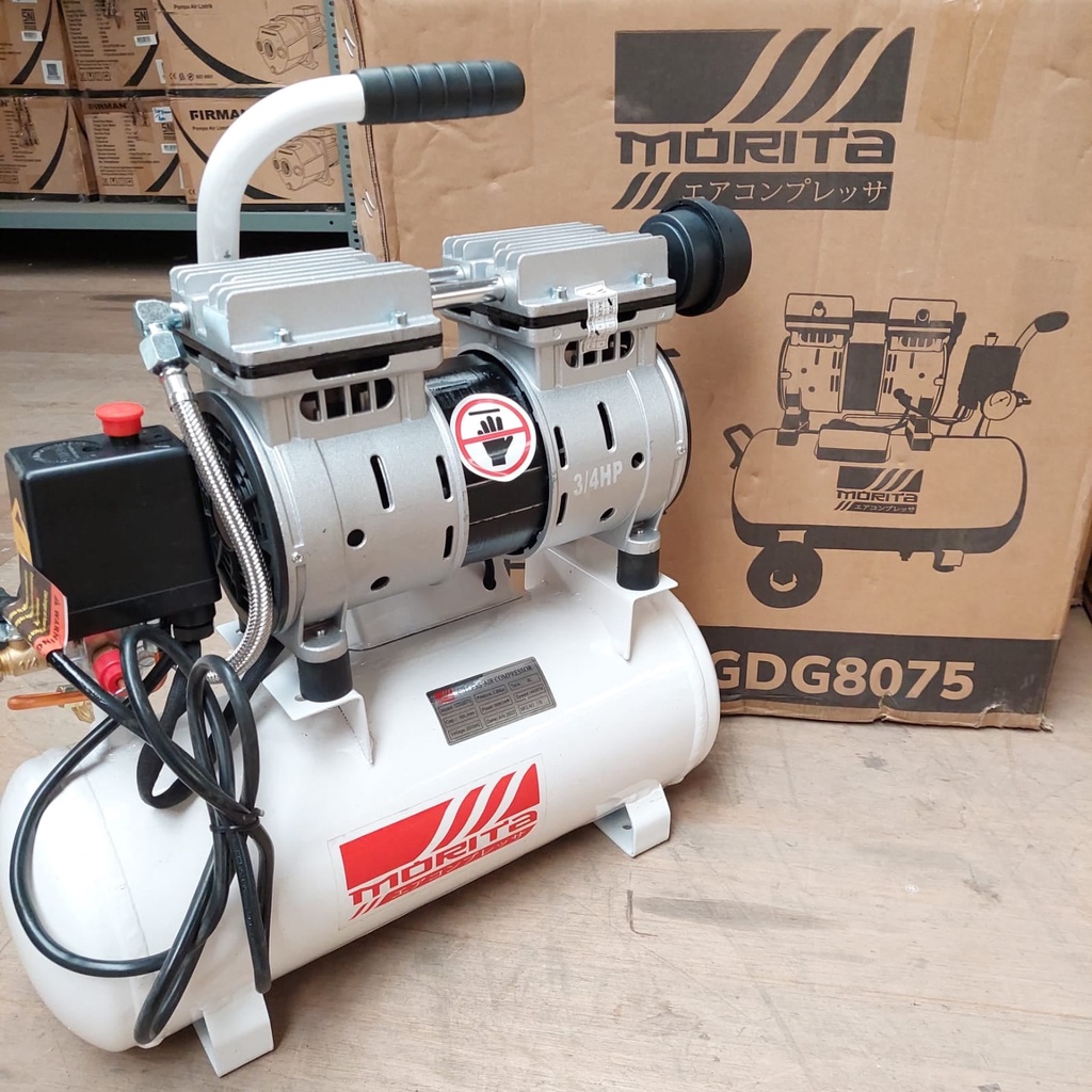 Jual KOMPRESSOR OILESS SILENT 3/4HP TANGKI 8 LITER 8 BAR | Shopee Indonesia