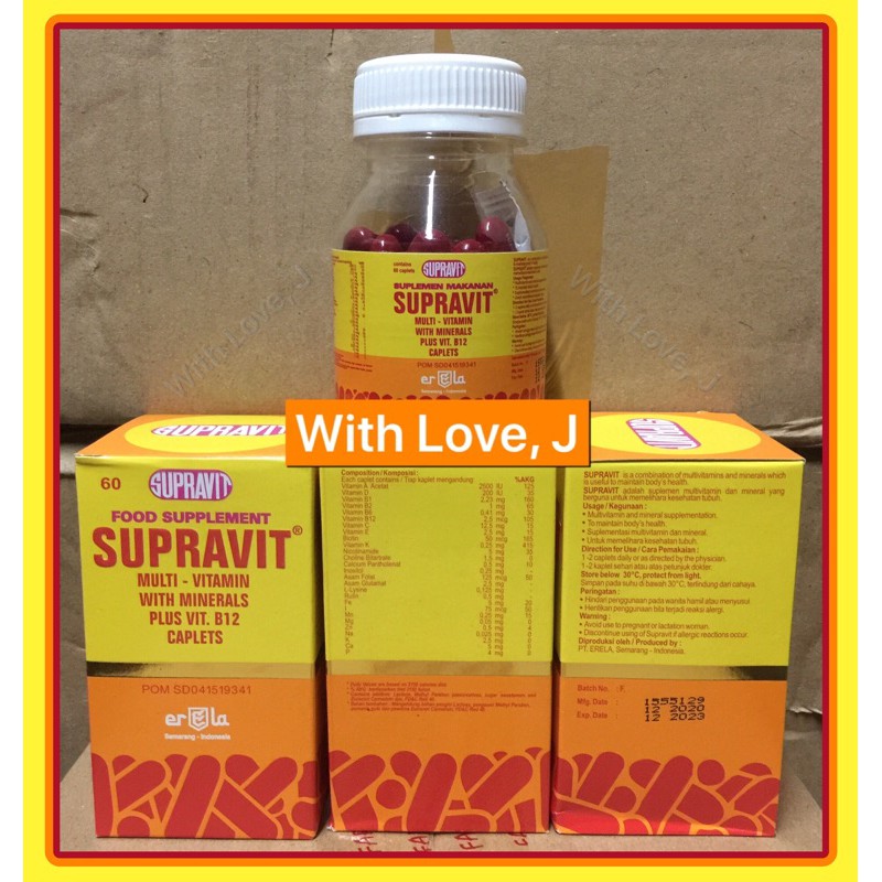 Jual SUPRAVIT - MULTIVITAMIN & MINERAL ( 60 KAPSUL ) | Shopee Indonesia