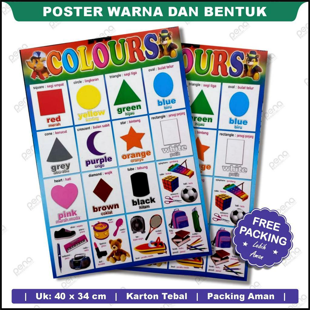 Jual Poster Mengenal Warna dan Bentuk | Shopee Indonesia