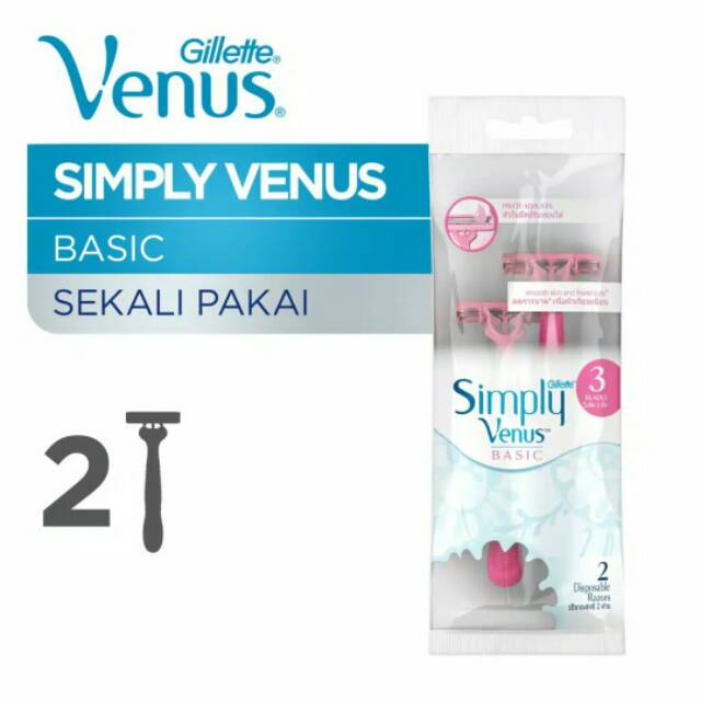 Jual Gillette Pisau Cukur Simply Venus Basic Isi 2 | Shopee Indonesia