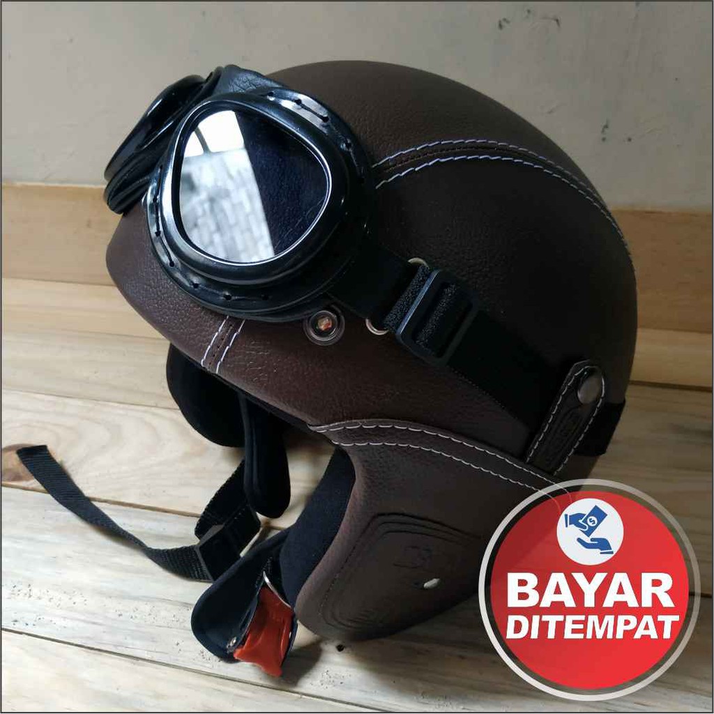 Jual Helm Retro Bogo Original Clasic Coklat Dewasa | Shopee Indonesia