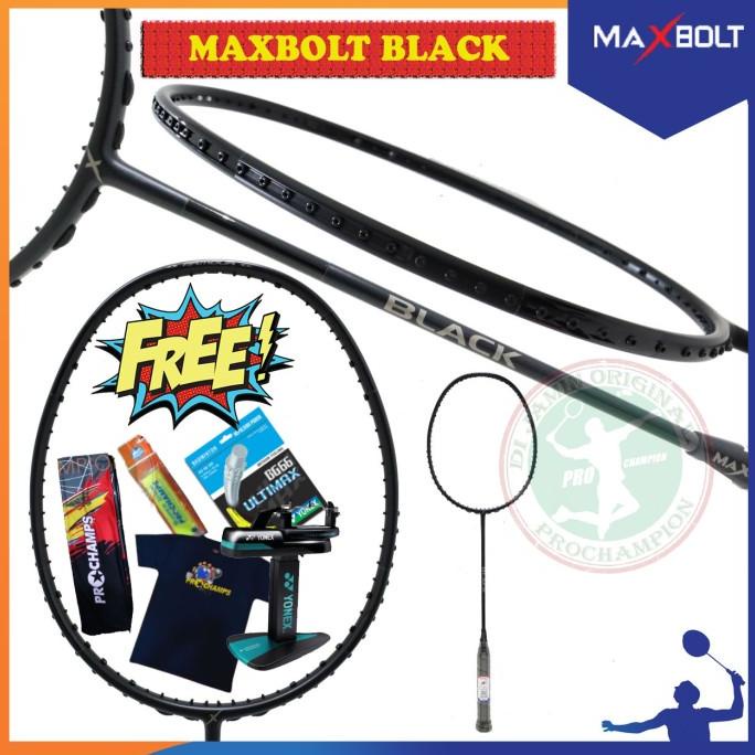 Jual NEW MAXBOLT BLACK RAKET BADMINTON ORIGINAL | Shopee Indonesia