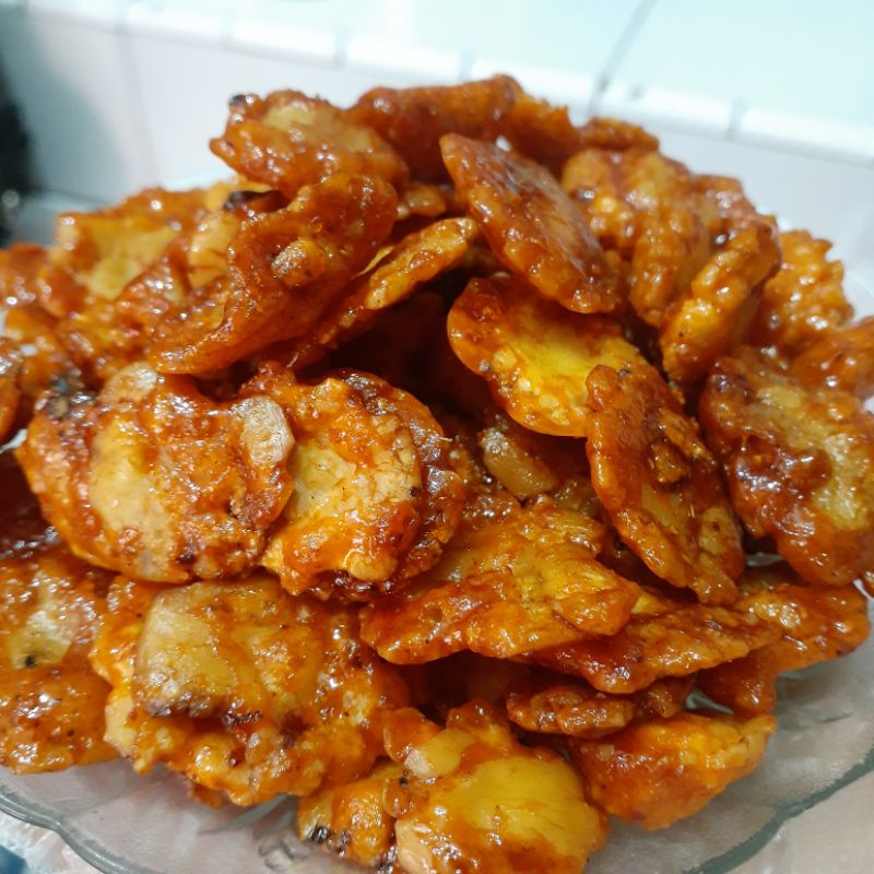 Jual KERIPIK EMPING MELINJO PEDAS MANIS 1KG/KRIPIK KILOAN | Shopee ...