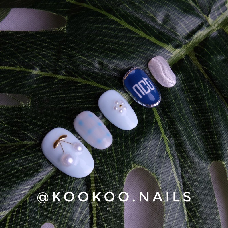 Jual CUSTOM BLUE NCT NAILS | KUKU PALSU MADE BY ORDER | Shopee Indonesia