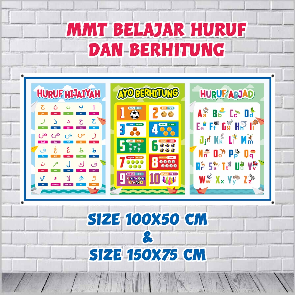 Jual MMT / Banner / Spanduk / Backdrop Belajar Huruf dan Berhitung ...