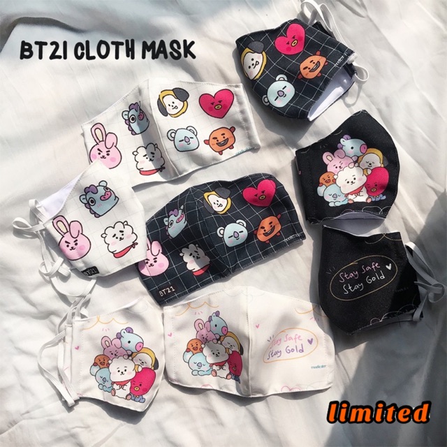 Jual BT21 Merchandise Mask Masker Lucu Motif Gambar Army BTS Fanart ...