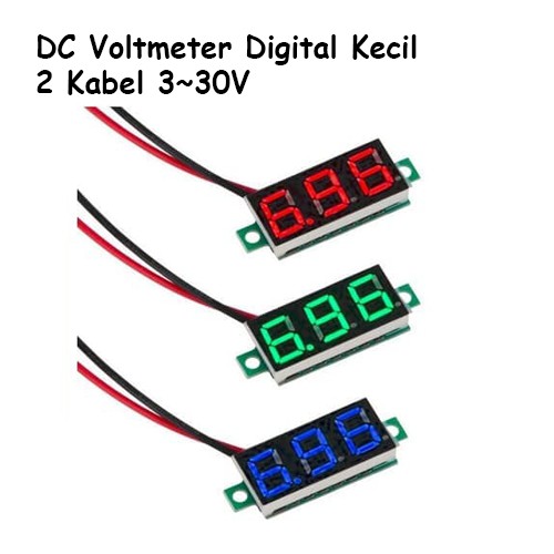 Jual DC Voltmeter Digital 3-30V 2 Kabel Wire Kecil | Shopee Indonesia