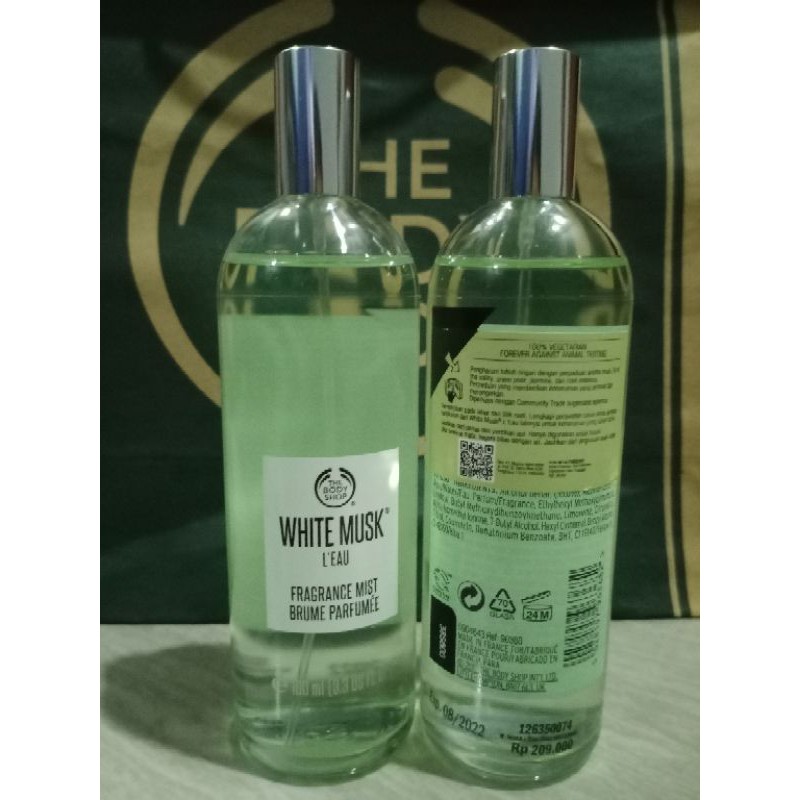 Jual The body shop White musk Fragrance mist 100 ml | Shopee Indonesia