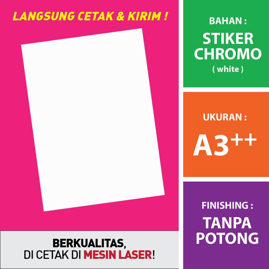 Jual Cetak Stiker Chromo Premium | A3++ | Shopee Indonesia