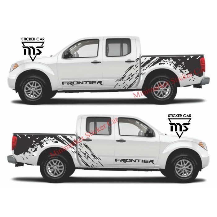 Jual stiker sticker mobil nissan frontier off road 4x4 side body lumpur ...
