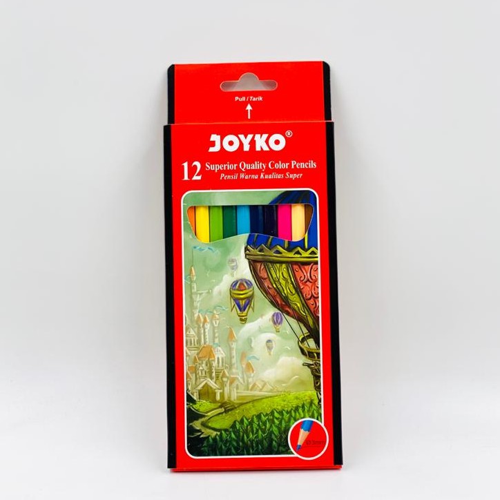 Jual Pensil Warna Pensil Gambar Color Pencil Joyko 12 Warna Panjang