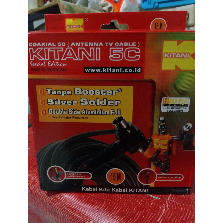 Jual Kabel Antena TV Kitani / RG6 Kitani 5C+Jack 10/15/20/25Mtr | Shopee Indonesia