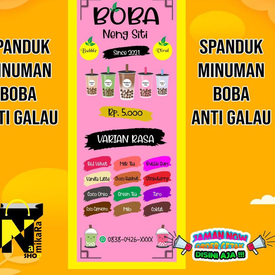 Jual Obral Laris SPANDUK BANNER BACKDROP MINUMAN BOBA/CETAK SPANDUK ...