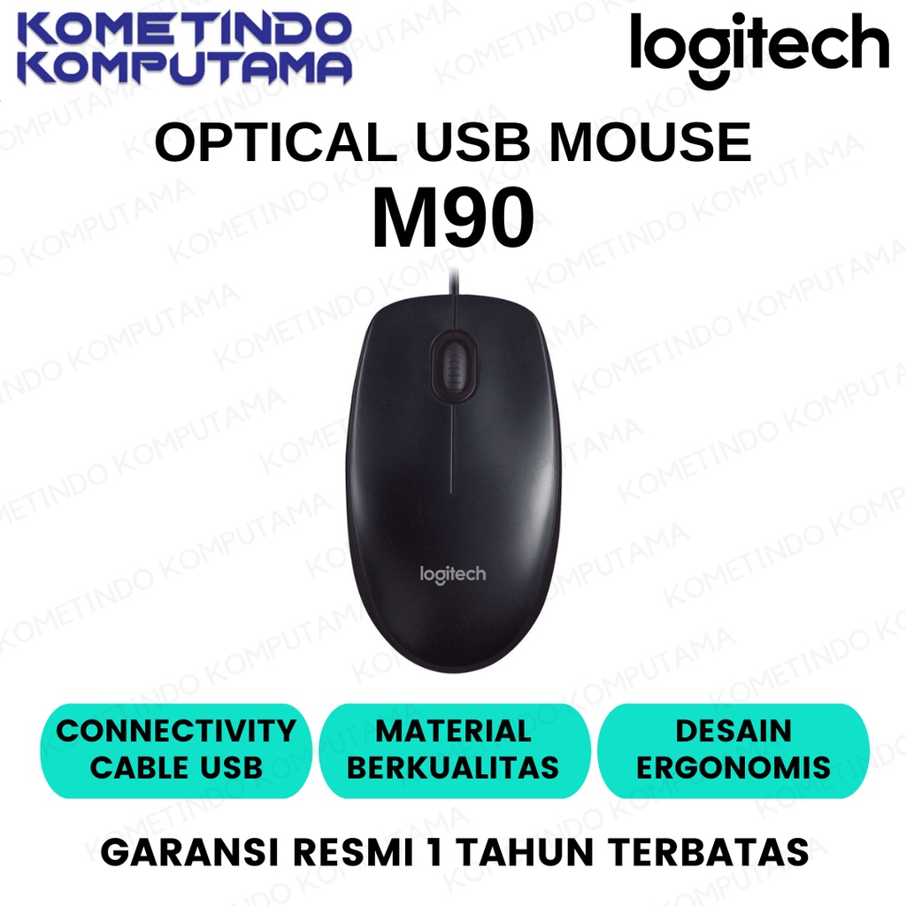 Jual MOUSE USB OPTICAL LOGITECH M90 / Mouse Kabel 100% Original GARANSI ...