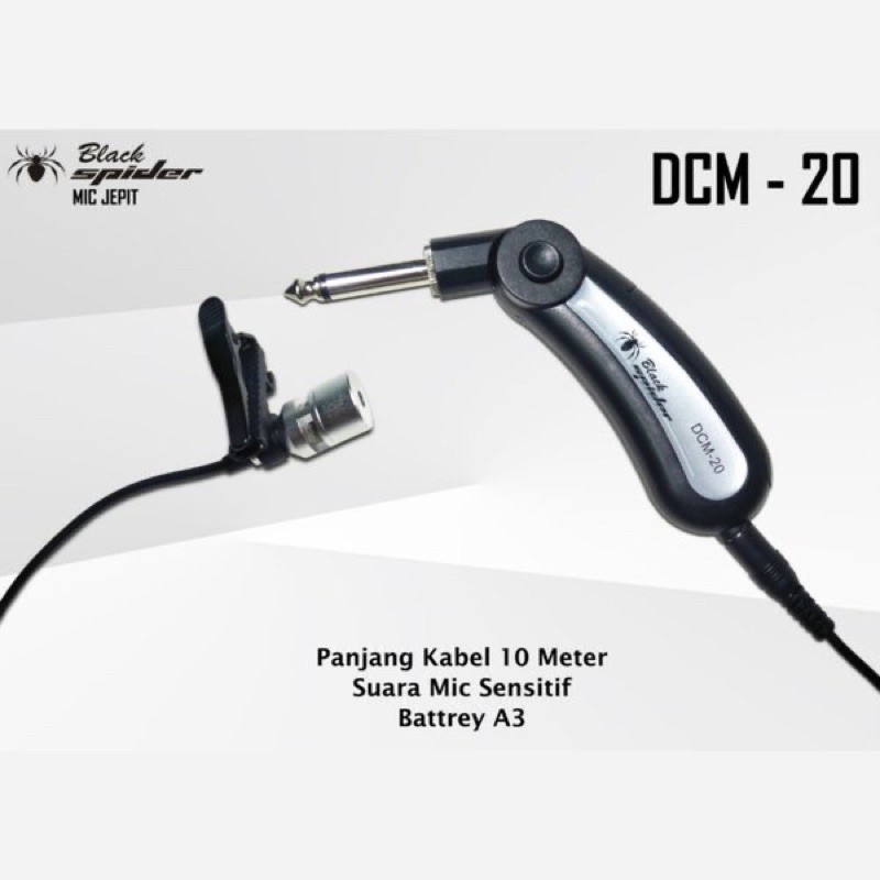 Jual Mic Clip on Blackspider DCM-20 Original Mic Condenser Jepit | Shopee Indonesia