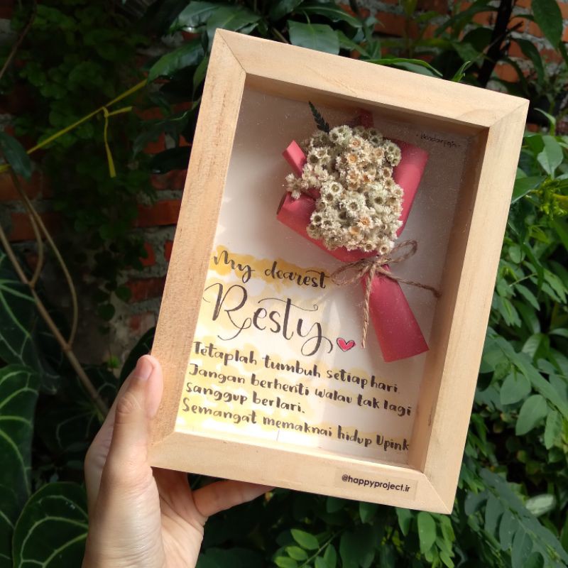 Jual Flower in Frame 3D anti pecah | KADO | KADO UNIK | KADO ULANG TAHUN WISUDA WEDDING | Shopee ...